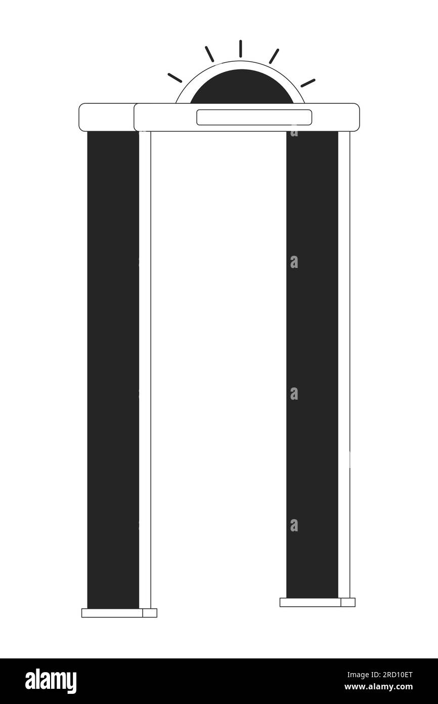 Security gate with flashing light flat monochrome isolated vector ...