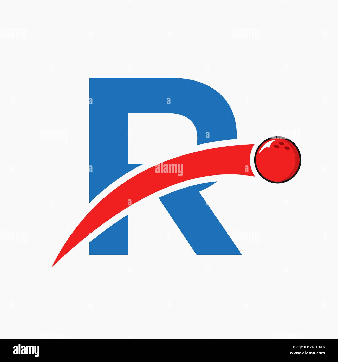 Letter R Bowling Logo. Bowling Ball Symbol With Moving Ball Icon Stock ...