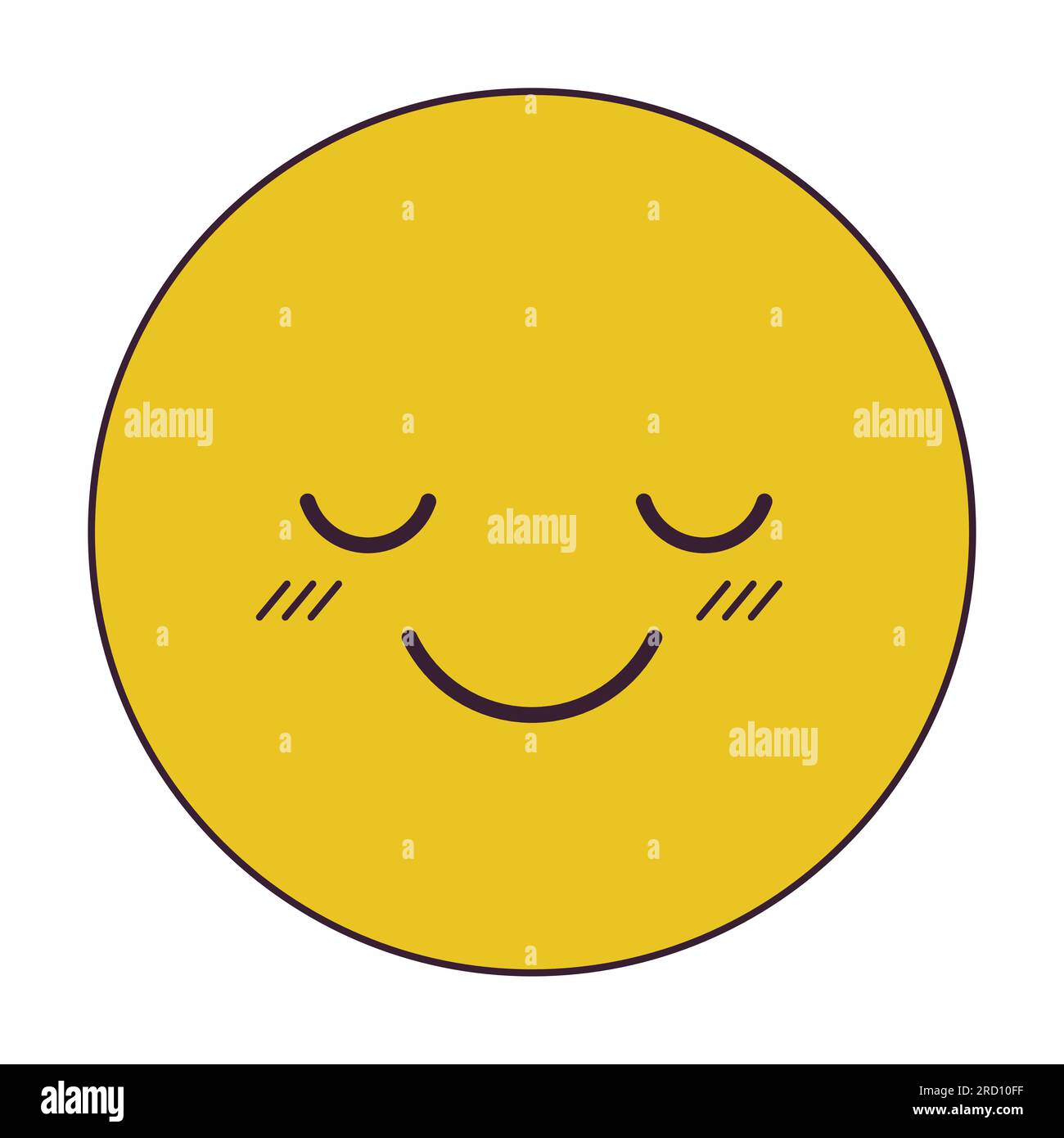 Feeling delighted emoji flat line color isolated vector icon Stock ...