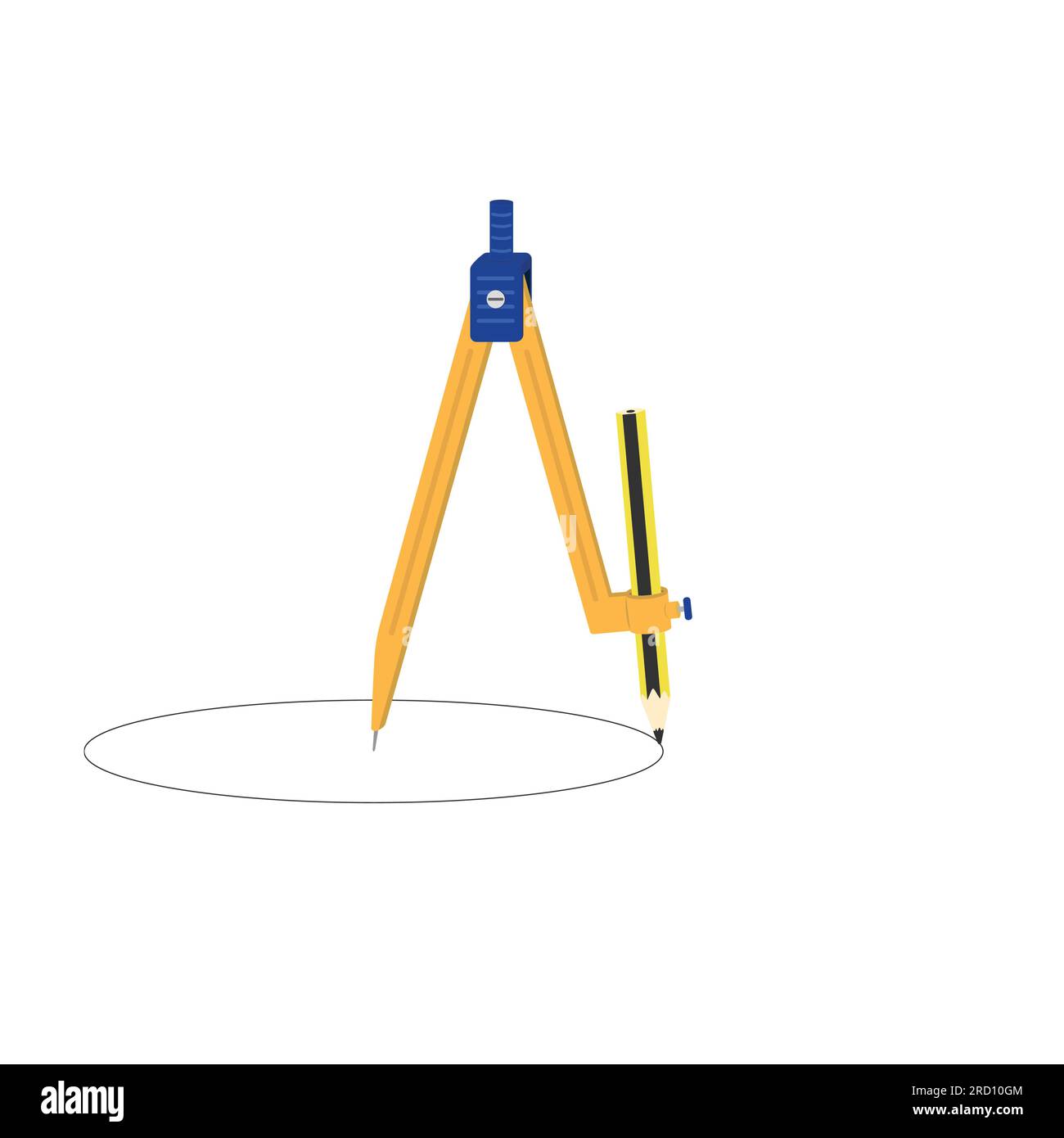 A Compass With Pencil Vector Isolated On White Background Compass Illustration In Flat Style