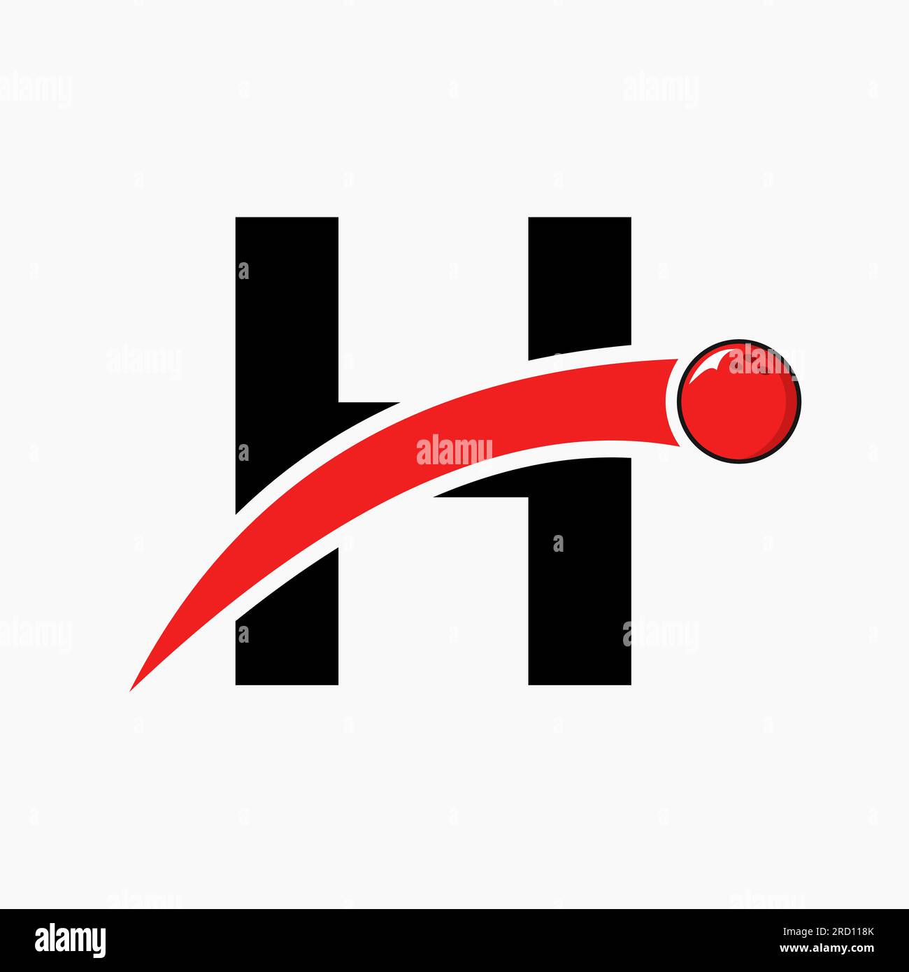Letter H Bowling Logo. Bowling Ball Symbol With Moving Ball Icon Stock ...