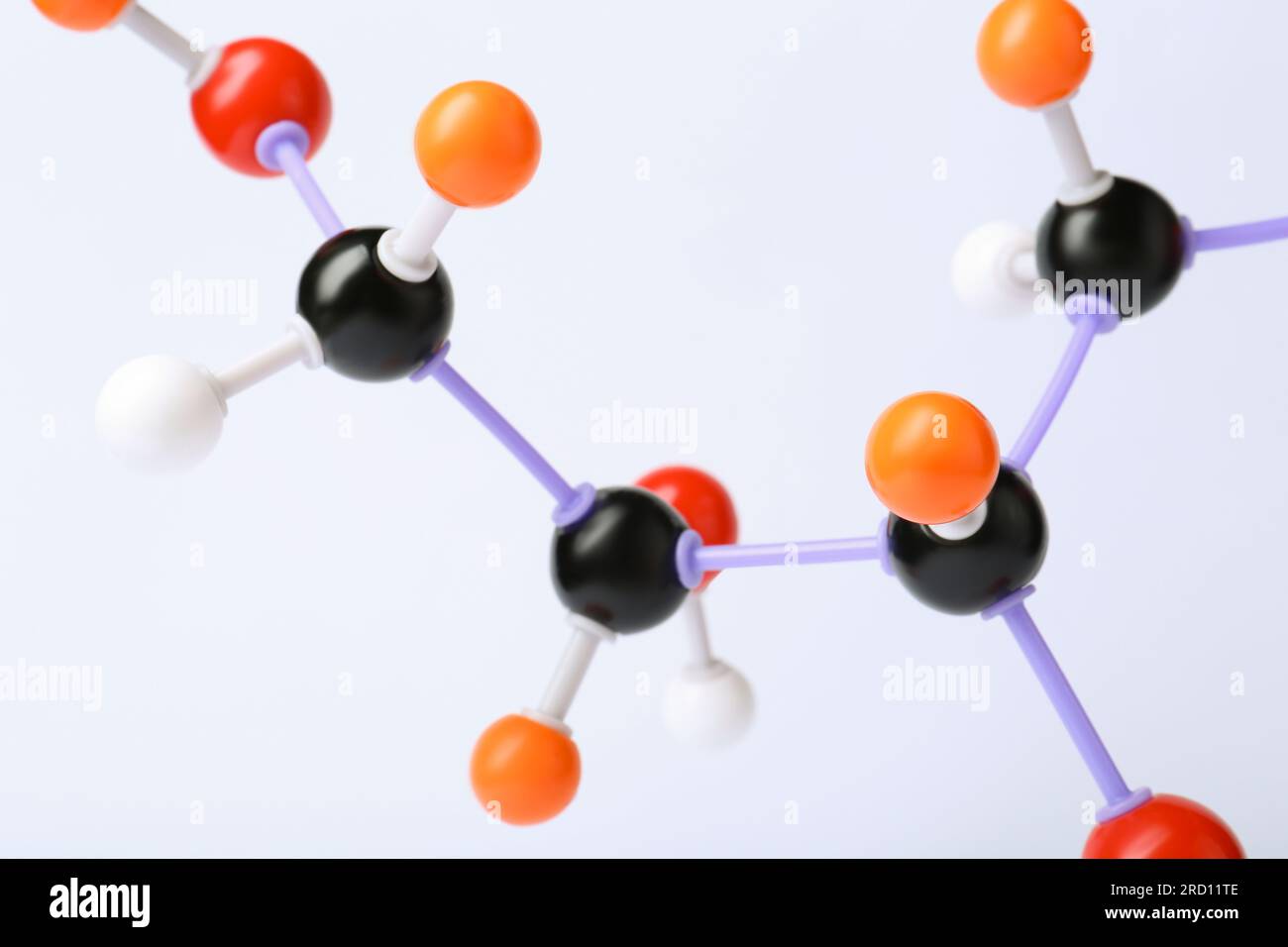 Molecule of sugar on white background, closeup. Chemical model Stock ...