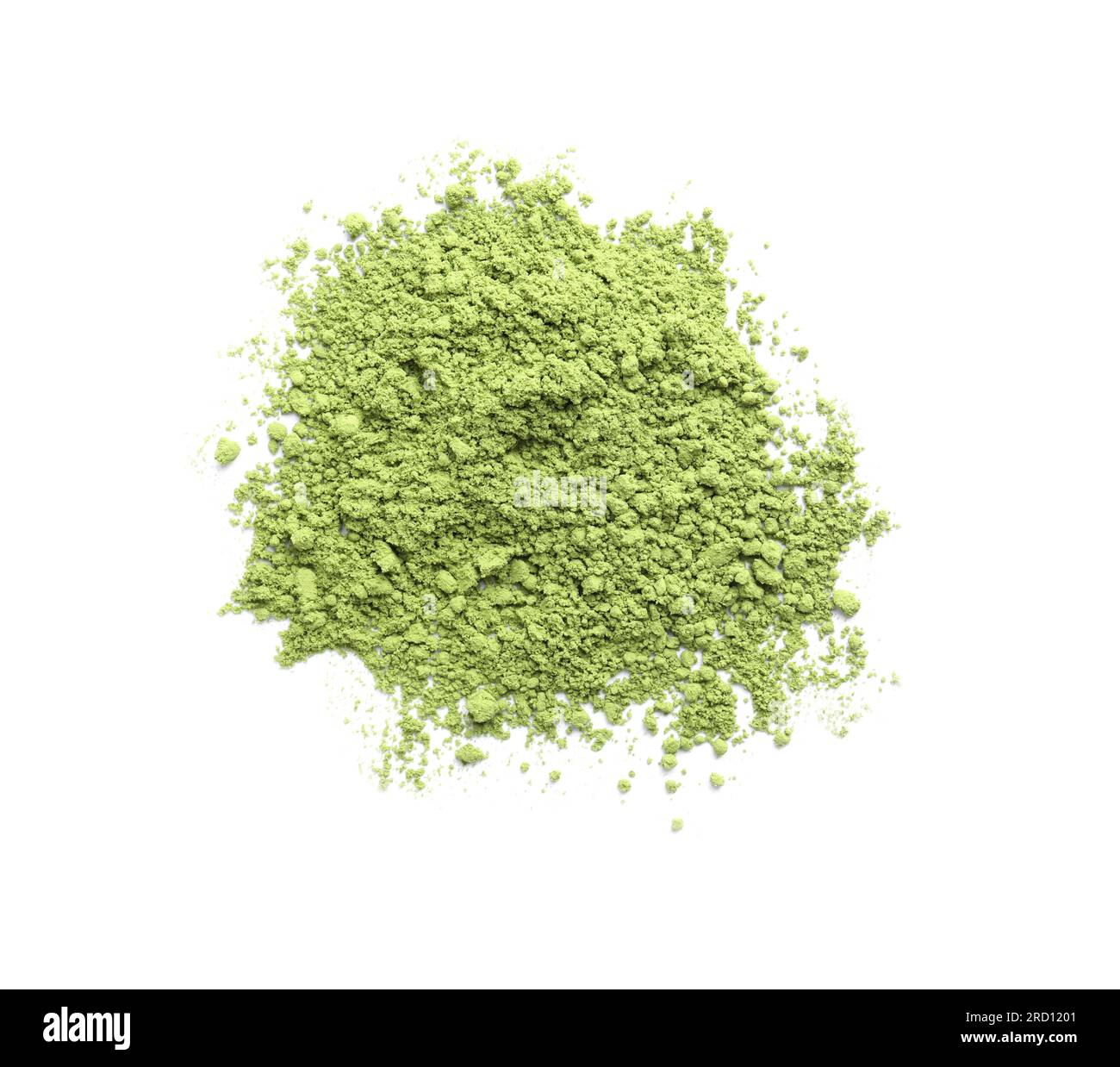Pile of green matcha powder isolated on white, top view Stock Photo - Alamy