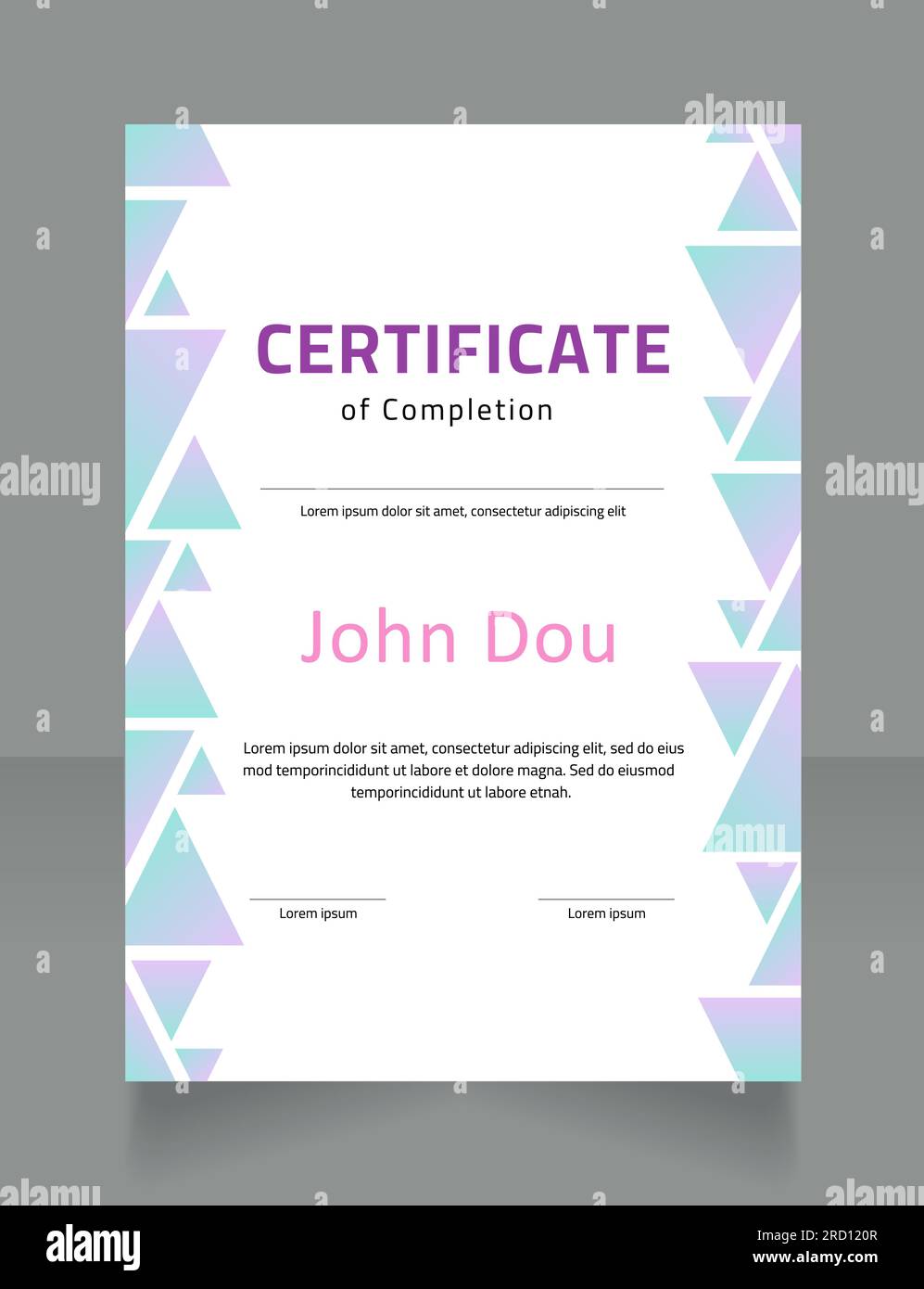 Successful completion of project certificate design template Stock ...