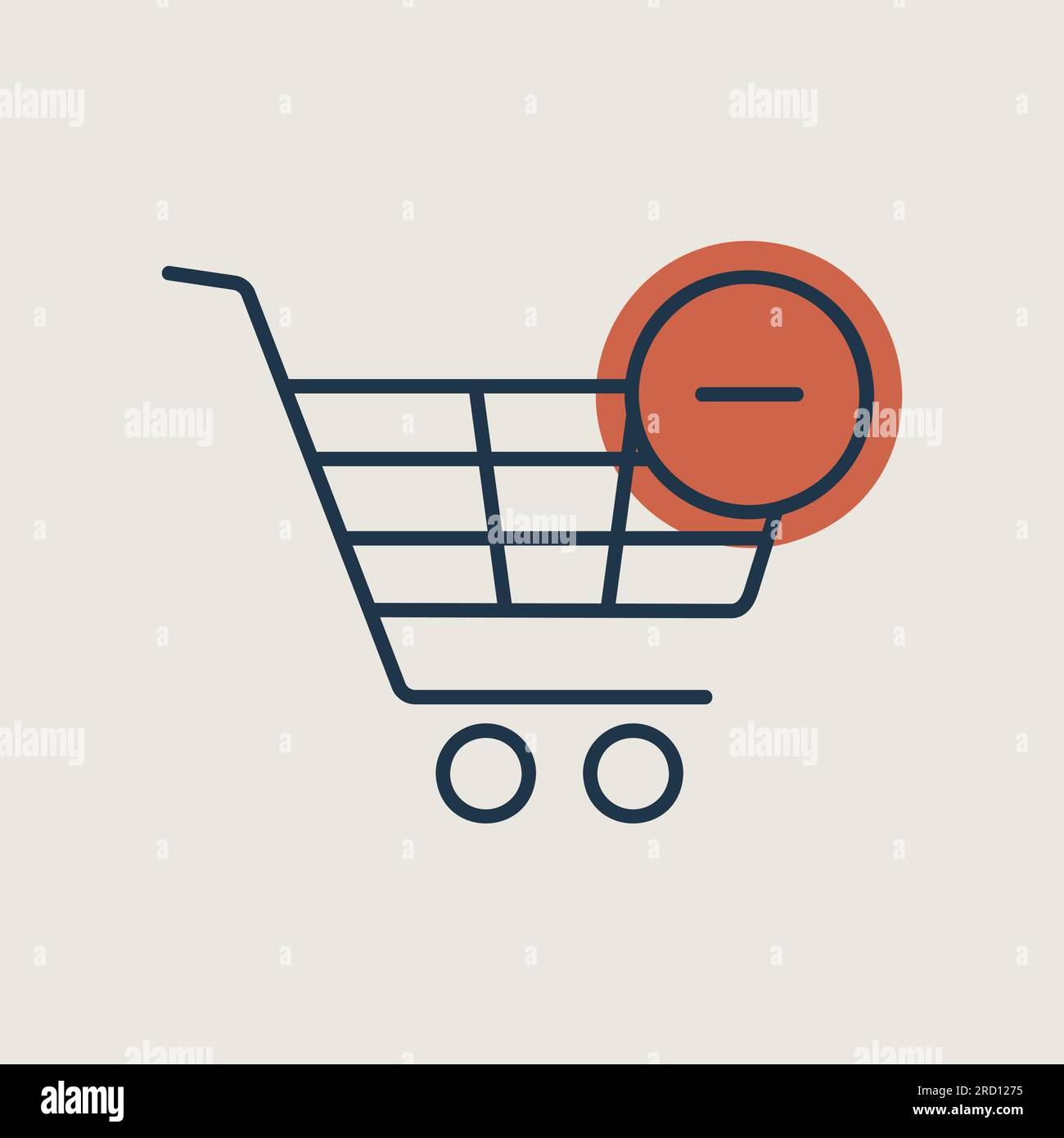 Shopping cart icon with minus. Remove from cart. E-commerce sign. Graph ...