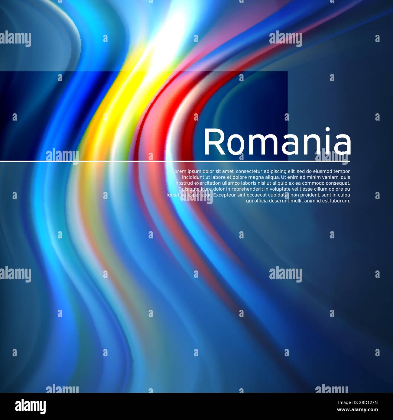 Romania flag background. Abstract romanian flag in the blue sky ...