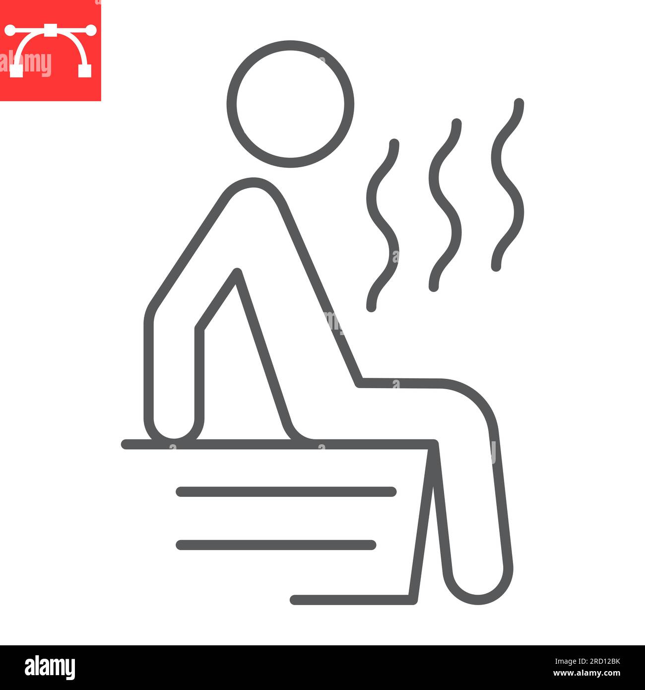 Sauna line icon, SPA and fitness, steam room vector icon, vector graphics, editable stroke ...