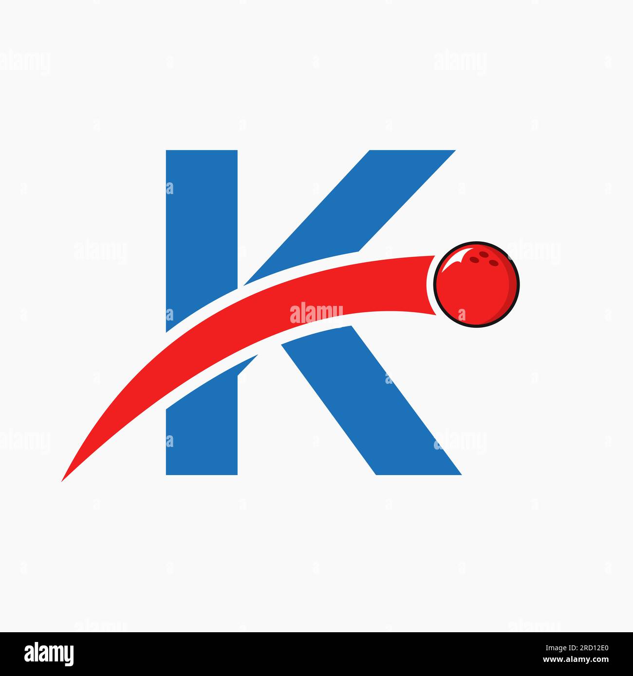 Letter K Bowling Logo. Bowling Ball Symbol With Moving Ball Icon Stock ...
