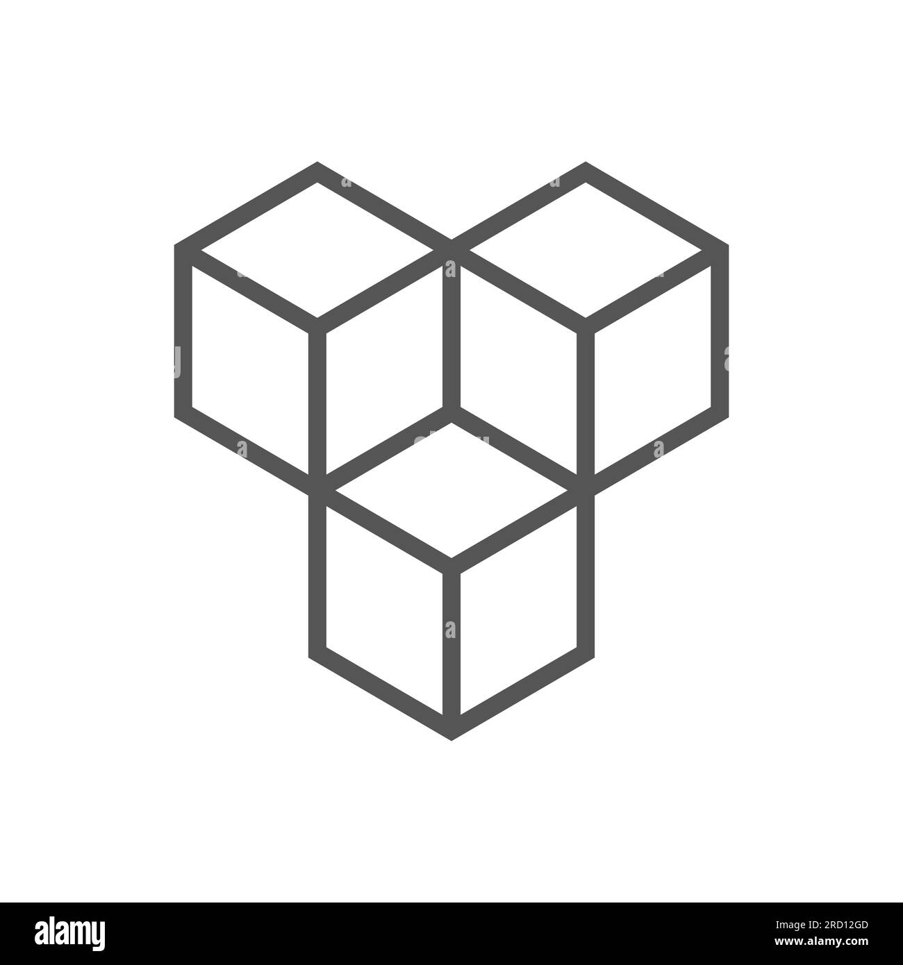 Geometric 3D object optical illusion. Vector illustration, 3D cube idea ...