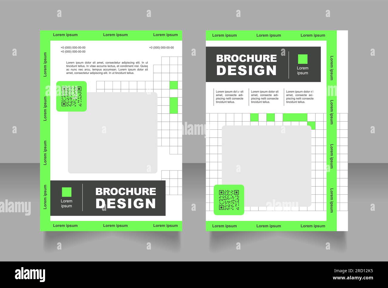 Bright green pixelated blank brochure design Stock Vector Image & Art ...