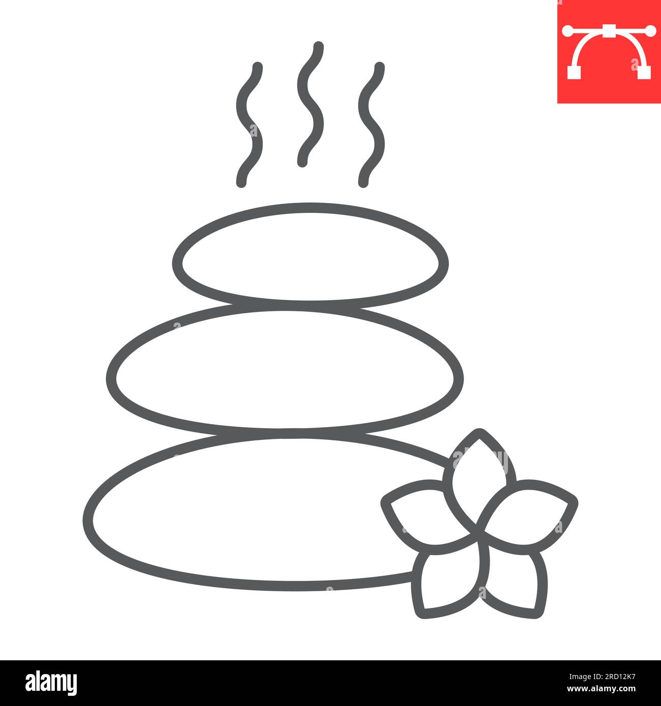 Hot Stone Massage Line Icon Spa And Beauty Salon Spa Stones Vector Icon Vector Graphics