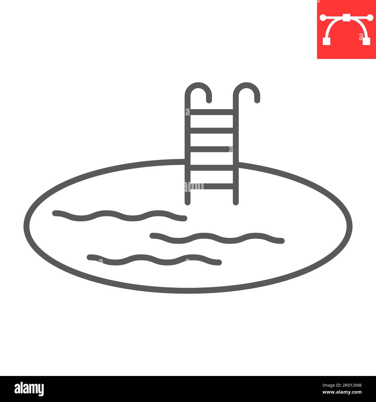 Swimming pool line icon, SPA and hotel, swimming pool vector icon ...