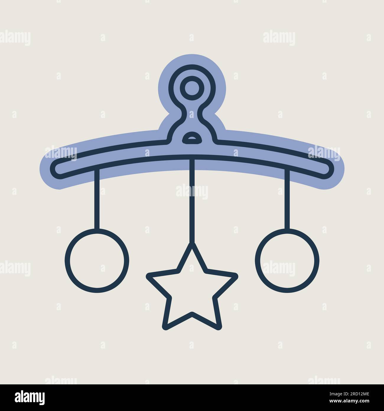 Baby crib hanging toy vector isolated icon. Graph symbol for children ...