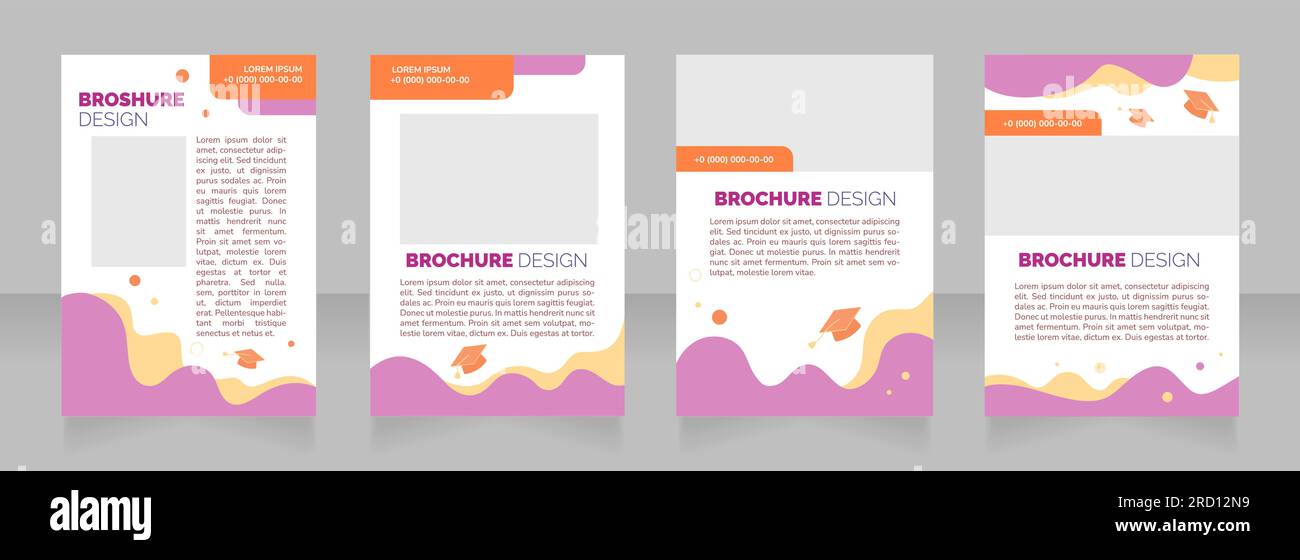 Studying bachelor program abroad blank brochure layout design Stock ...