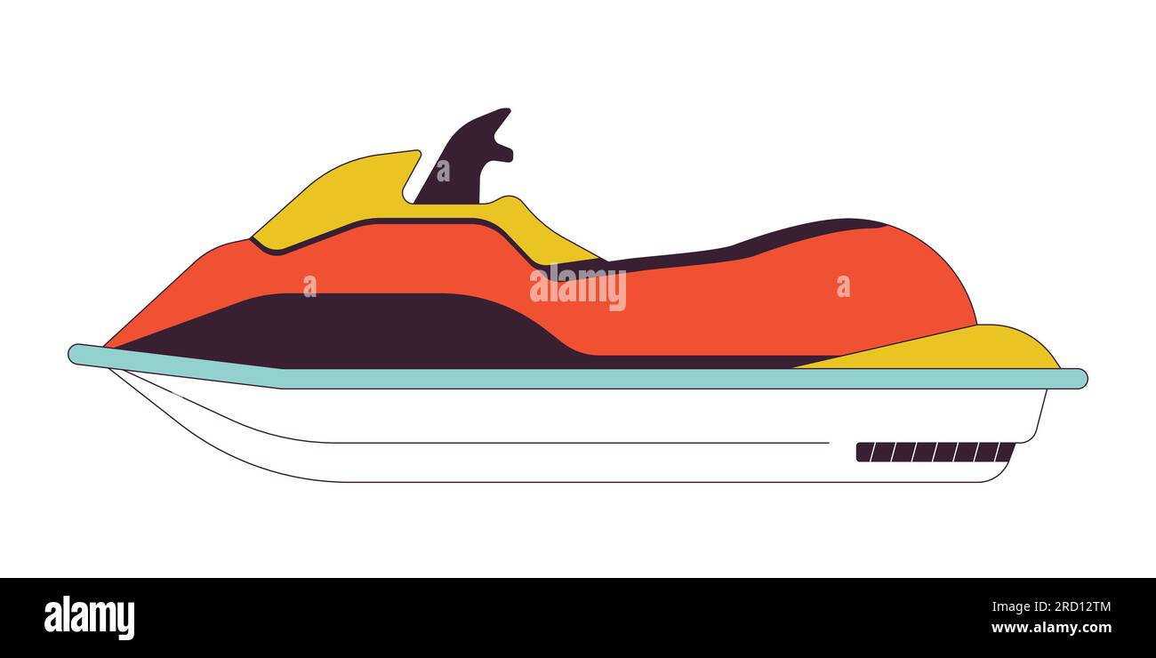 Scooter Jetski Flat Line Color Isolated Vector Object Stock Vector 6905