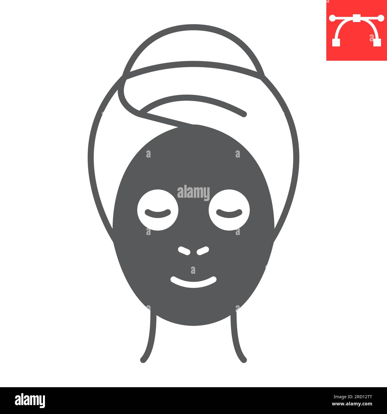 SPA face mask glyph icon, cosmetics and relaxation, SPA procedure ...