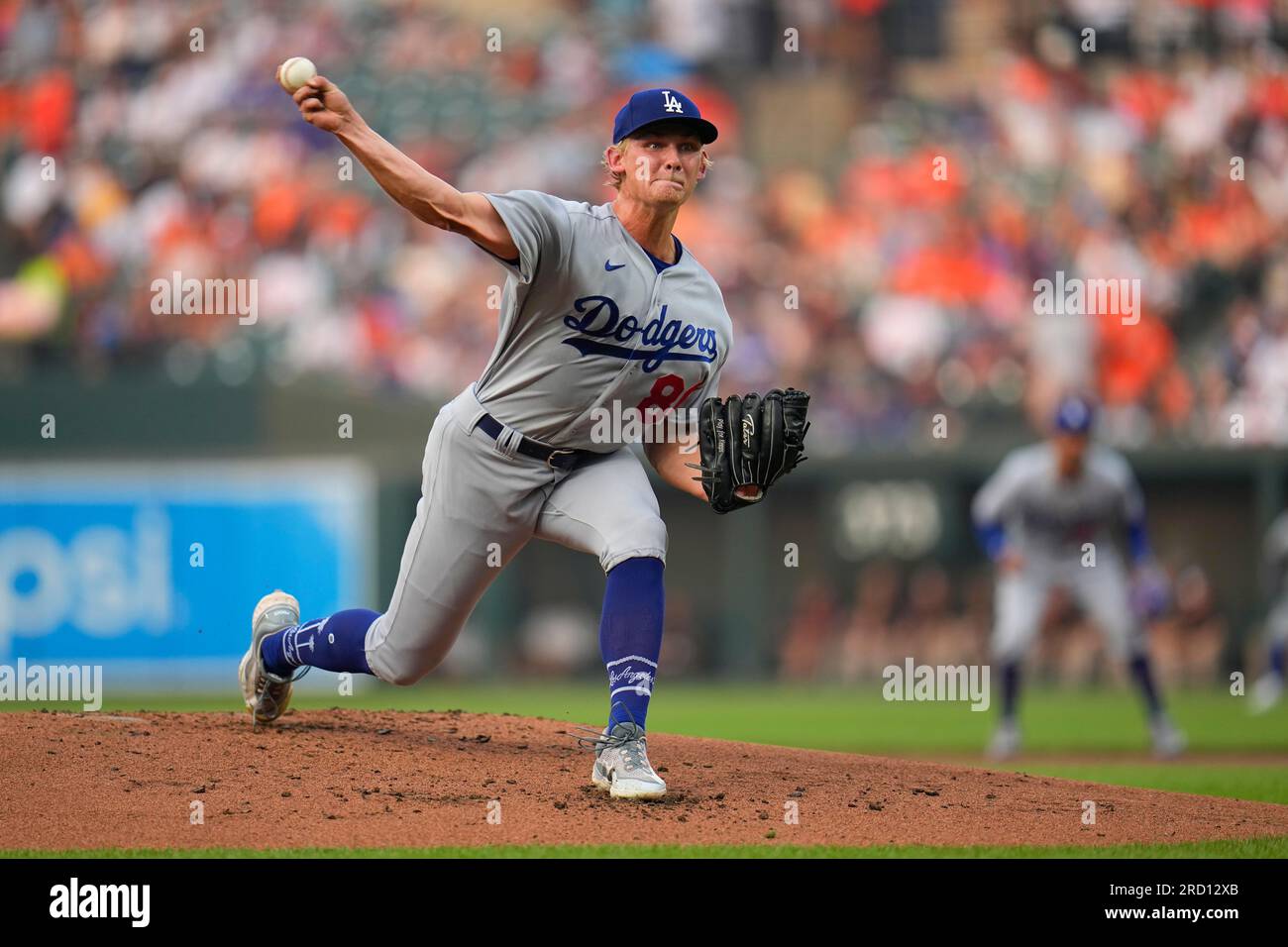 Los Angeles Dodgers starting pitcher Emmet Sheehan throws a pitch to ...