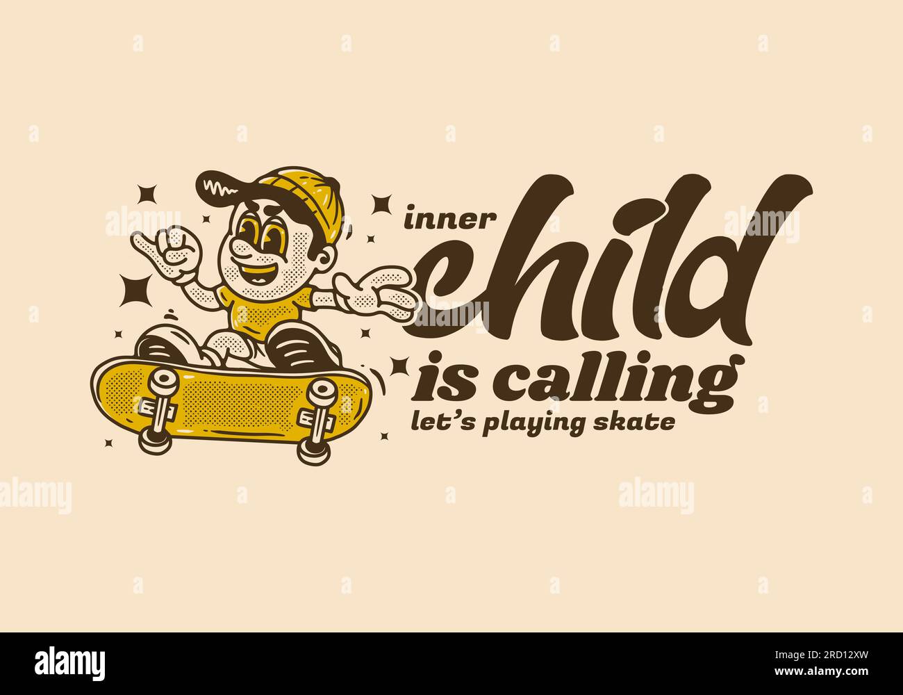 Inner child is calling, Mascot character design of a boy on a ...