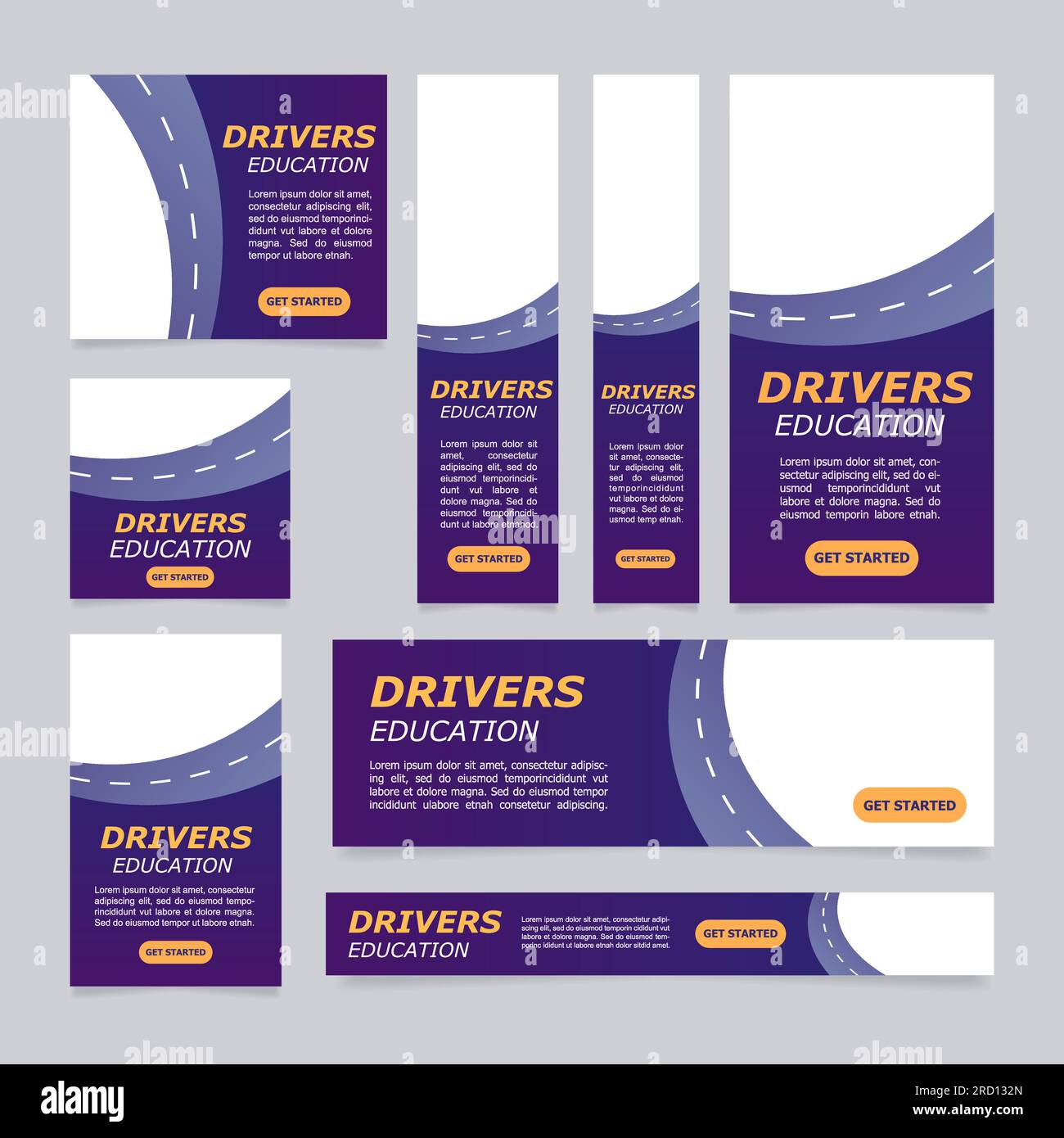 Commercial driver permit education web banner design template Stock ...