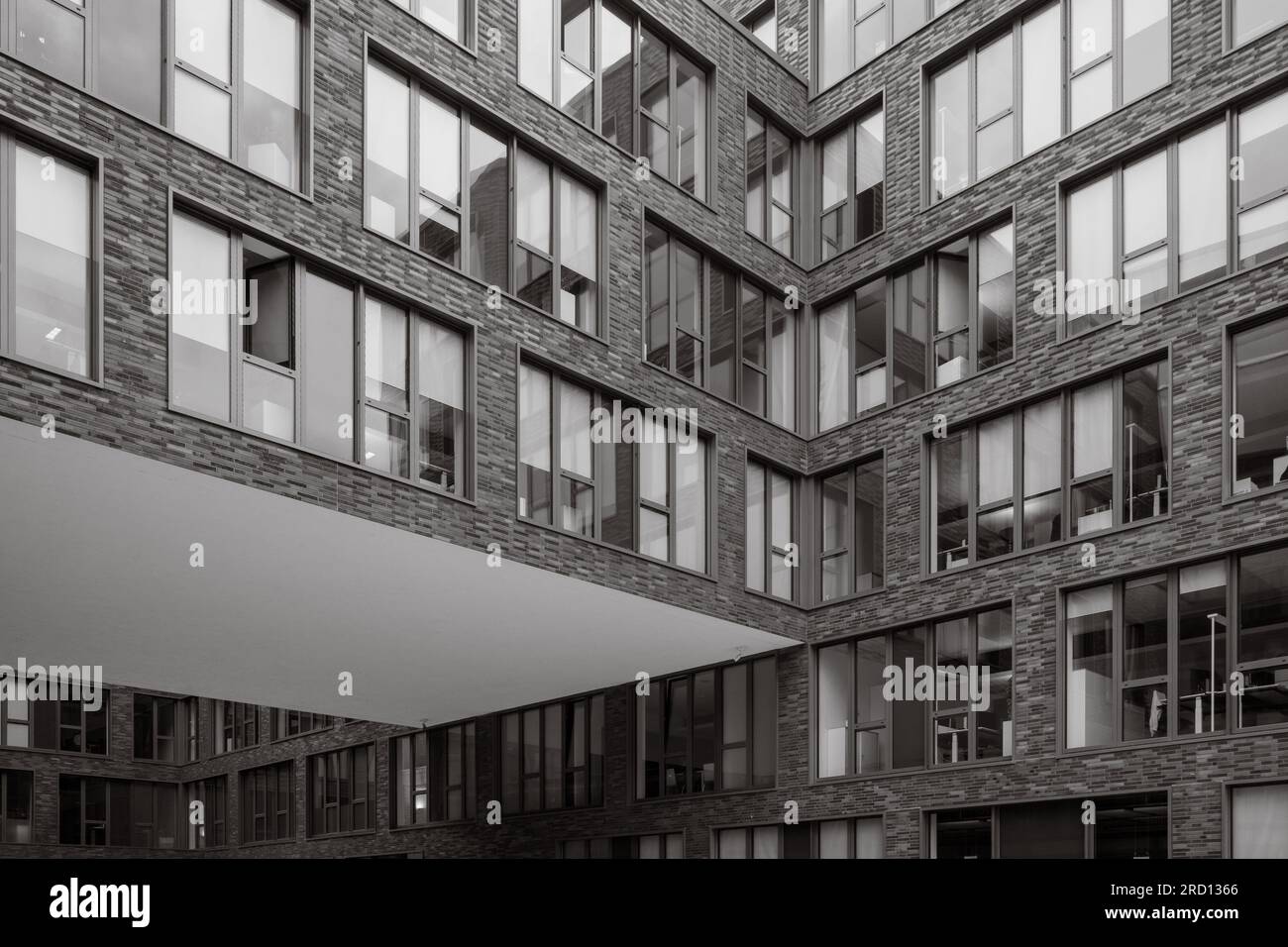 Black and white tone, Exterior architectural detail modern facade of ...