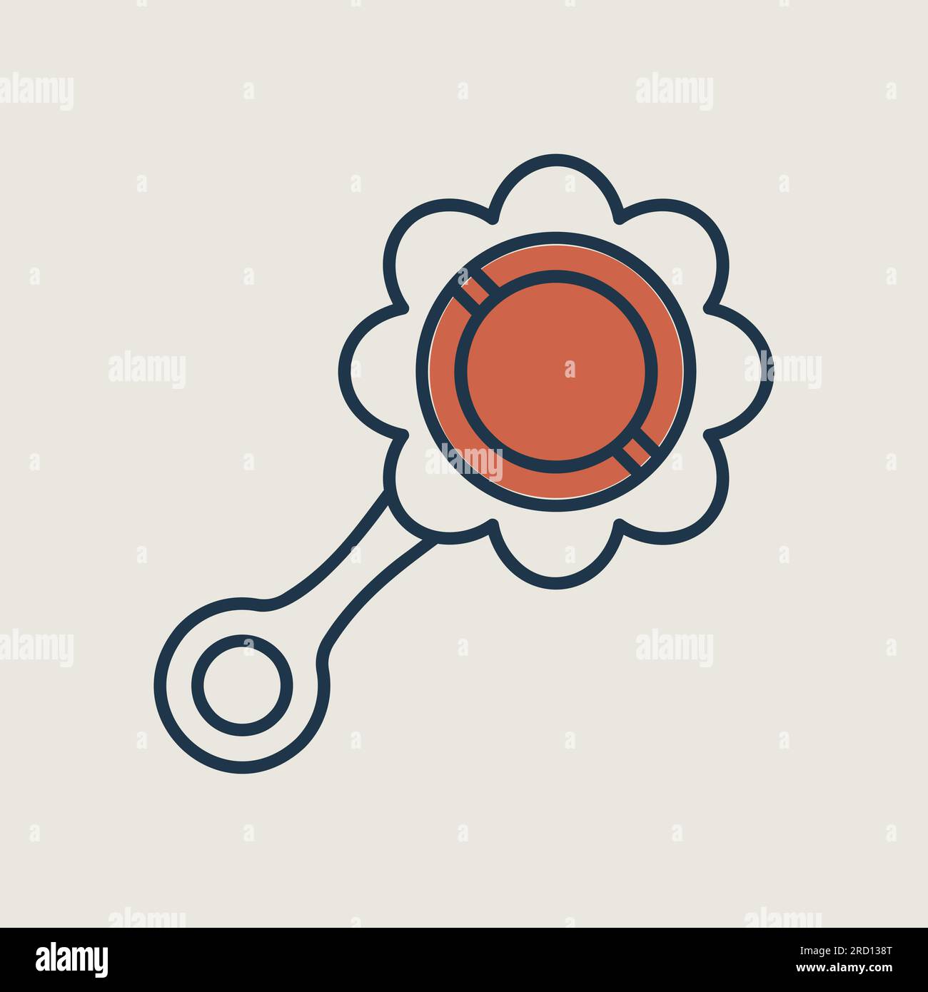 Baby rattle toy vector isolated icon. Graph symbol for children and ...