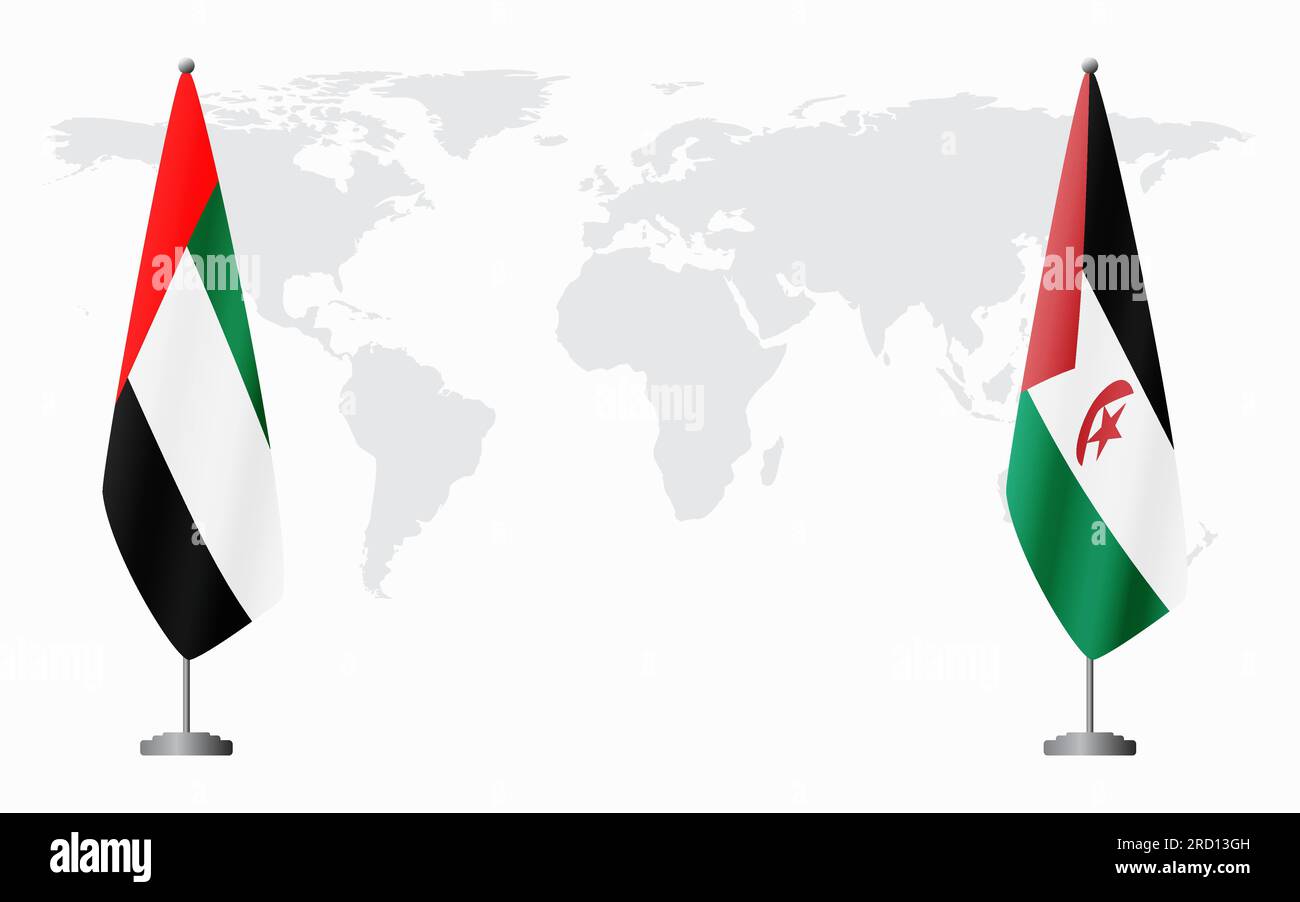 United Arab Emirates and Sahrawi Arab Democratic Republic flags for ...