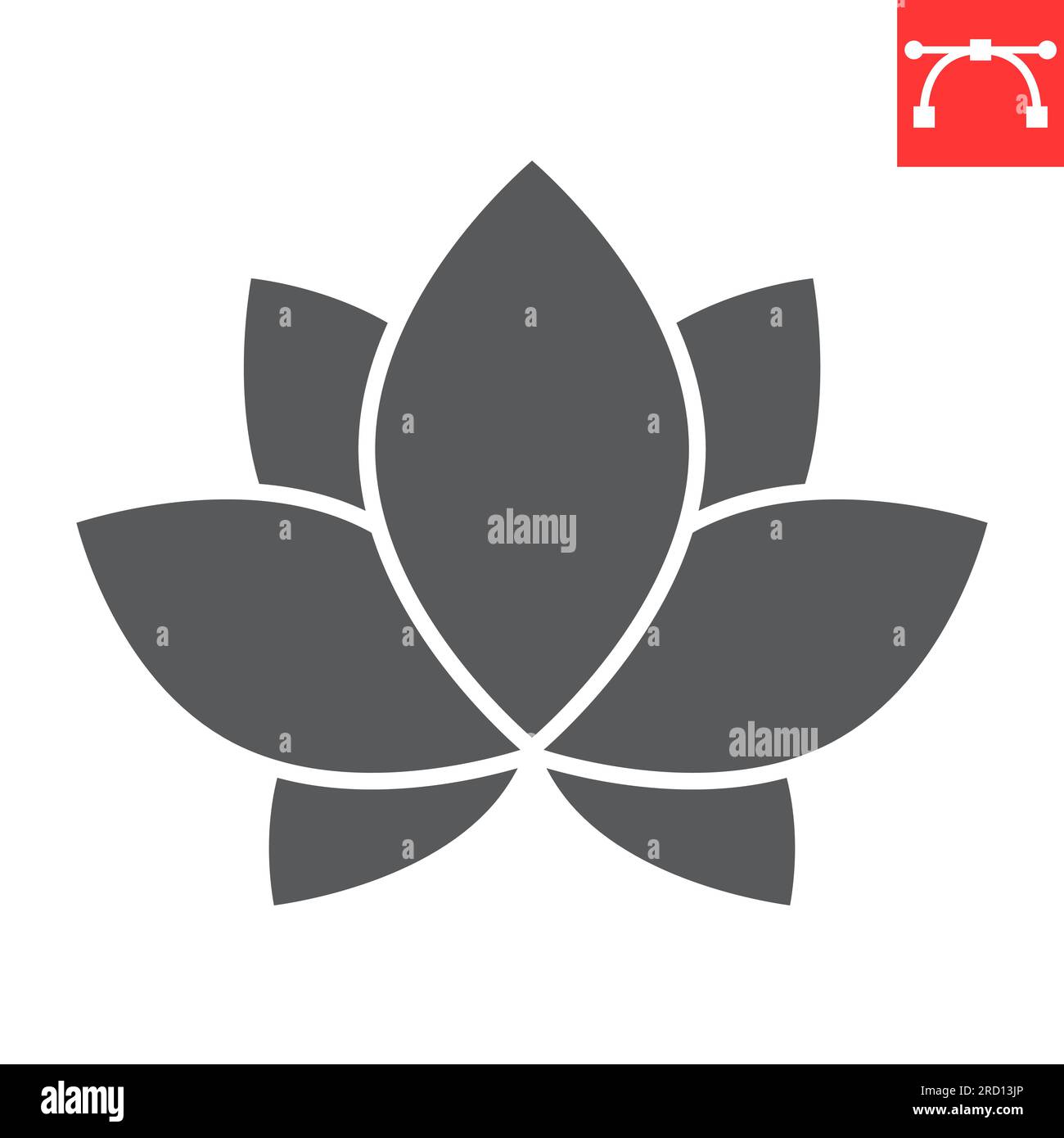 Lotus glyph icon, SPA and flower, water lily vector icon, vector ...