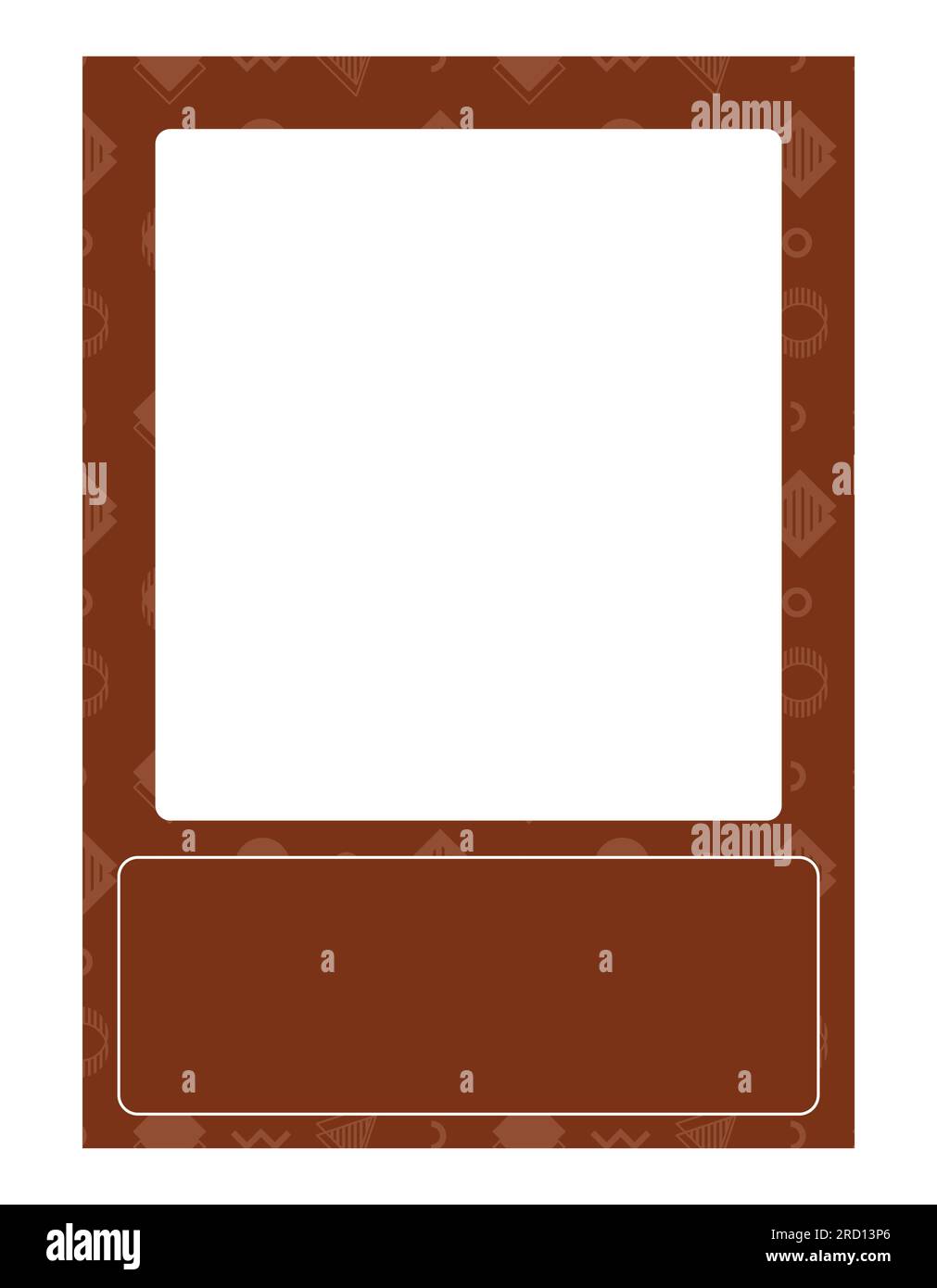 Brown frame with memphis style figures brochure element design Stock ...