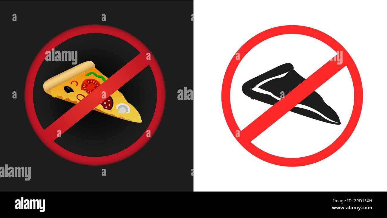 fast food pizza prohibited sticker sign Stock Vector Image & Art - Alamy