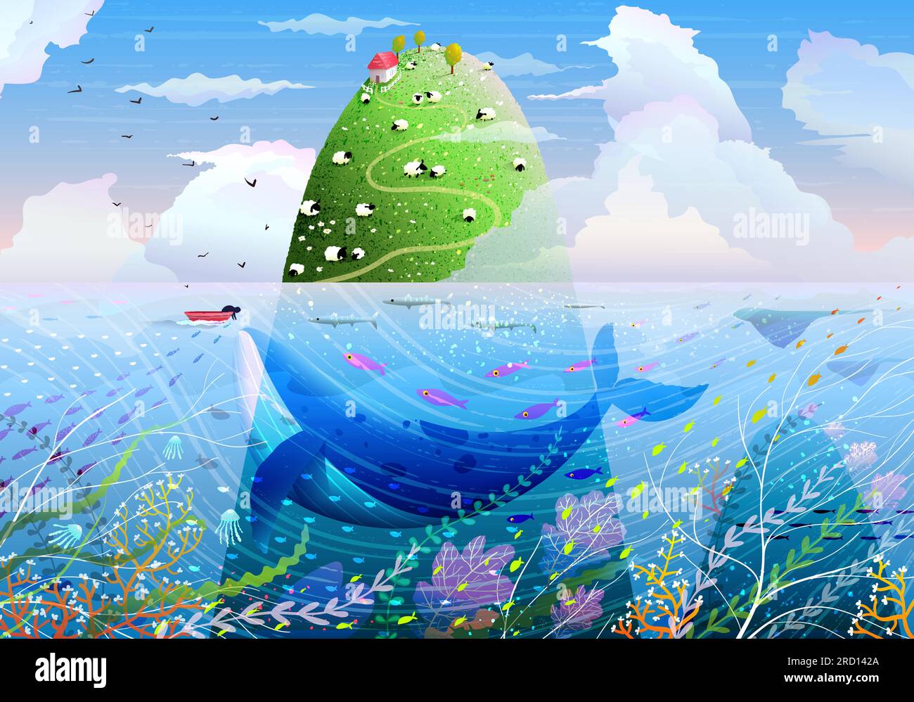 Country life scenery Stock Vector Images - Alamy