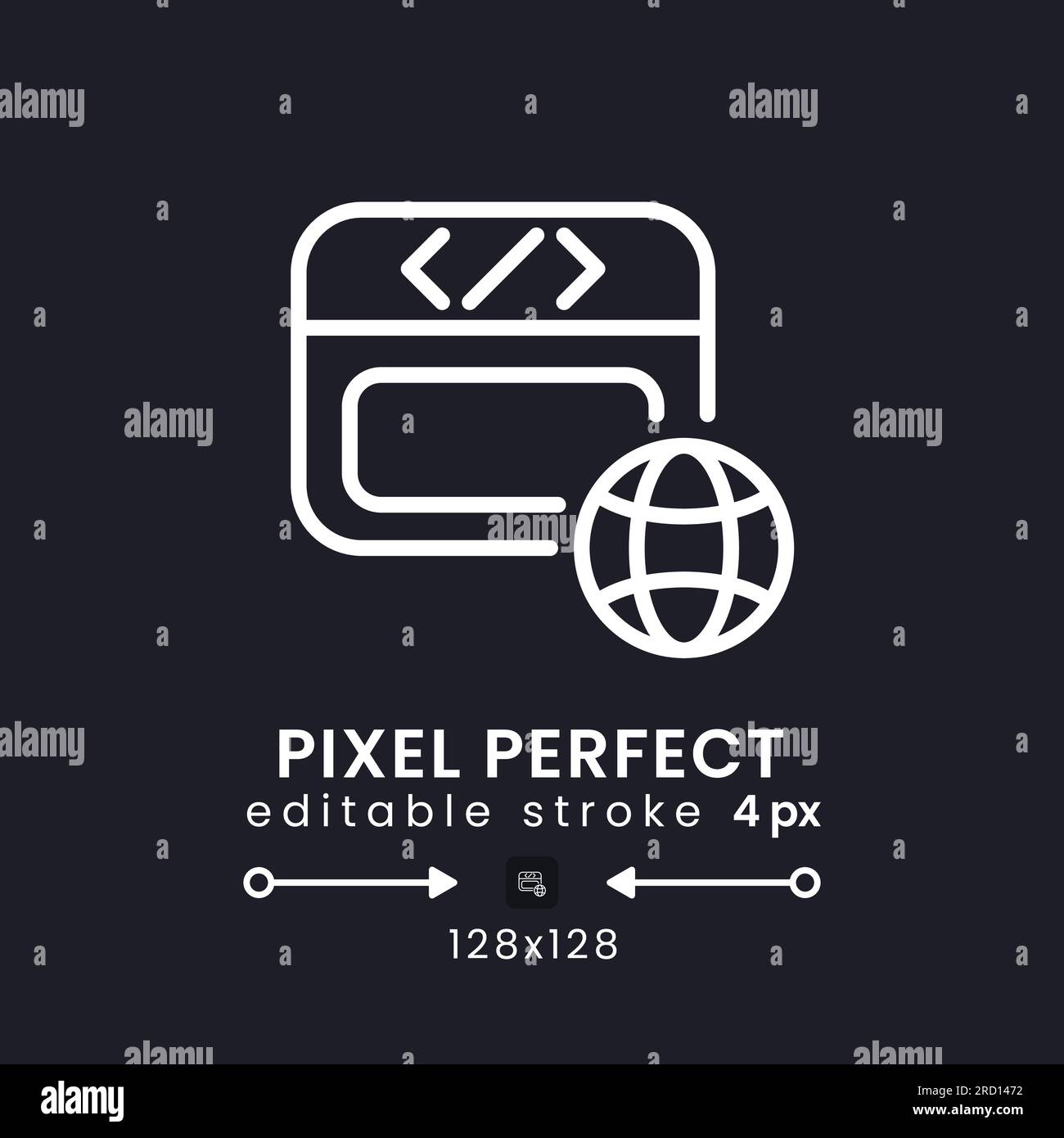 Website host white linear desktop icon on black Stock Vector Image ...