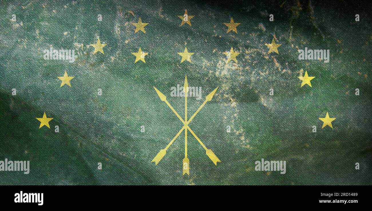 retro flag of Northeast Caucasian Caspian Circassians with grunge ...