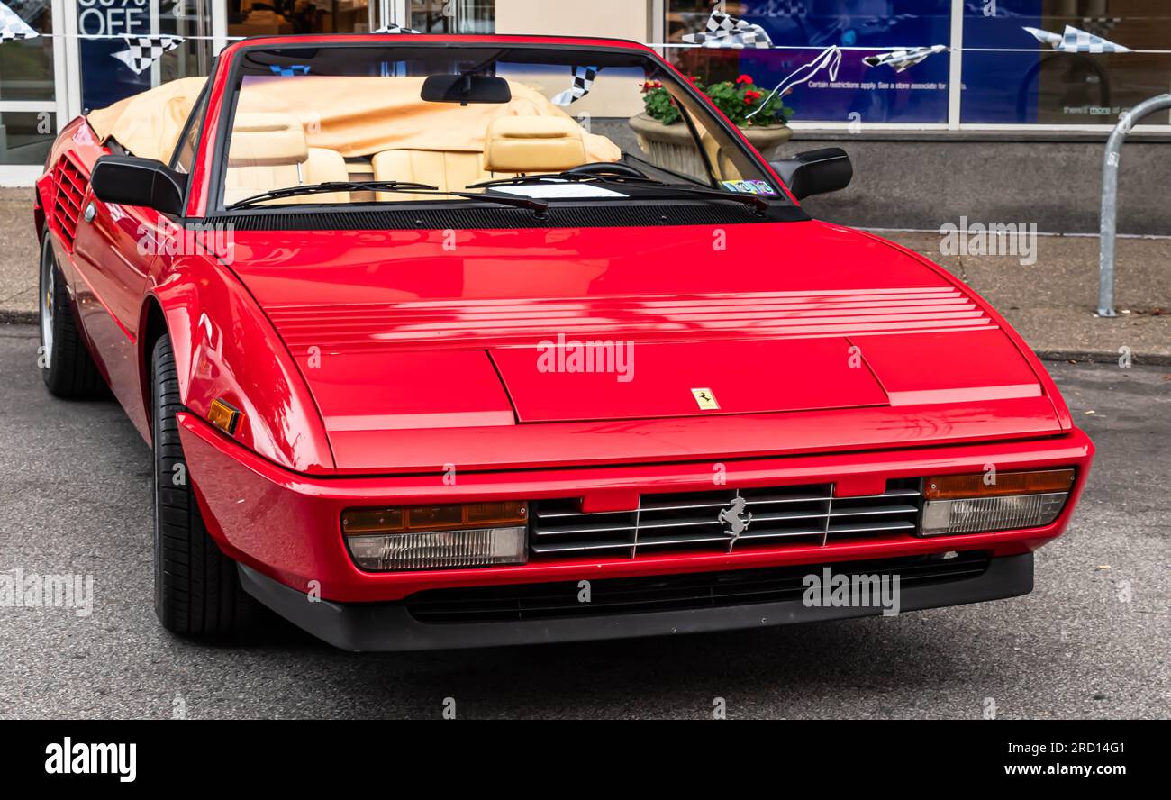 A 1987 Ferrari Mondial on display at a car show in Pittsburgh ...