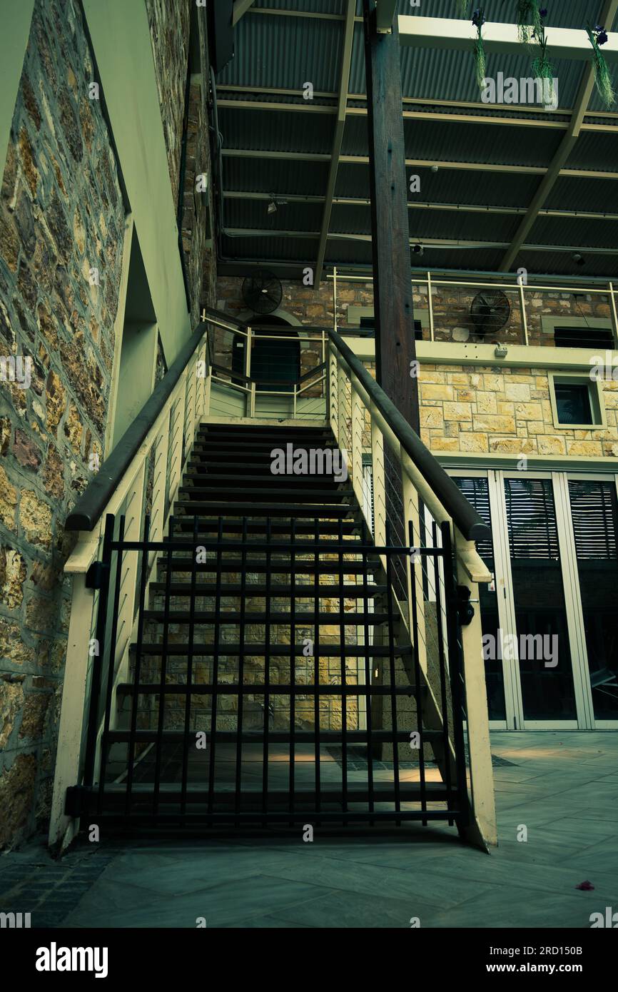 A colonial building's internal staircase in the Darwin city mall Stock ...