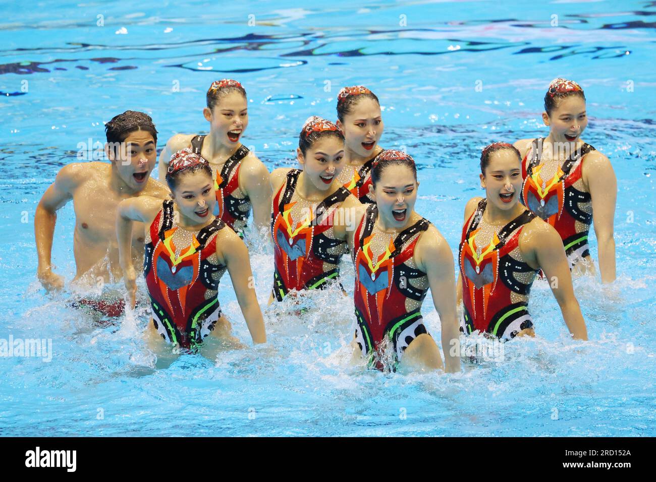 Fukuoka, Japan. 17th July, 2023. Japan team group Artistic Swimming ...