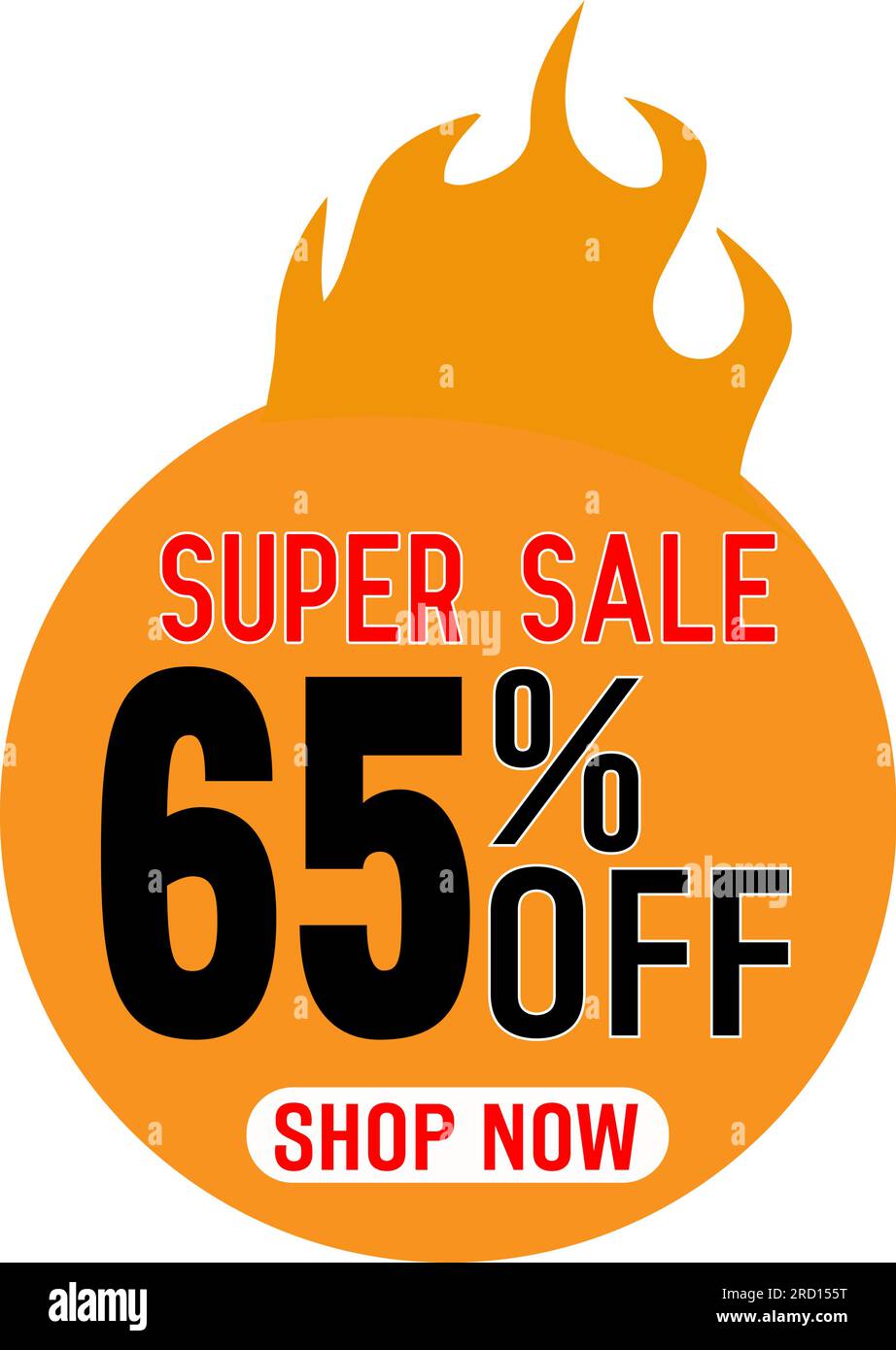Super Sale poster, banner. Big sale, clearance. 65% off. Vector illustration Stock Vector Image ...