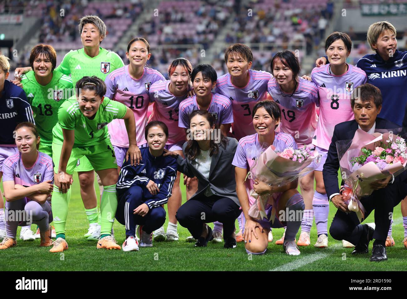Miyagi, Japan. 14th July, 2021. Japan team group (JPN) Football/Soccer ...