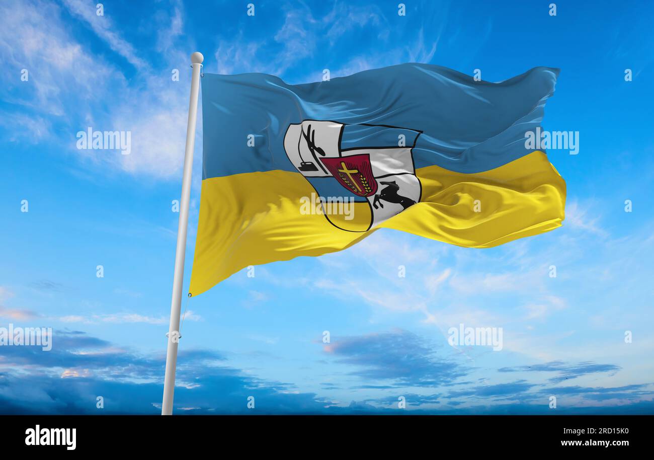 flag of Historic peoples Bessarabia Germans at cloudy sky background ...