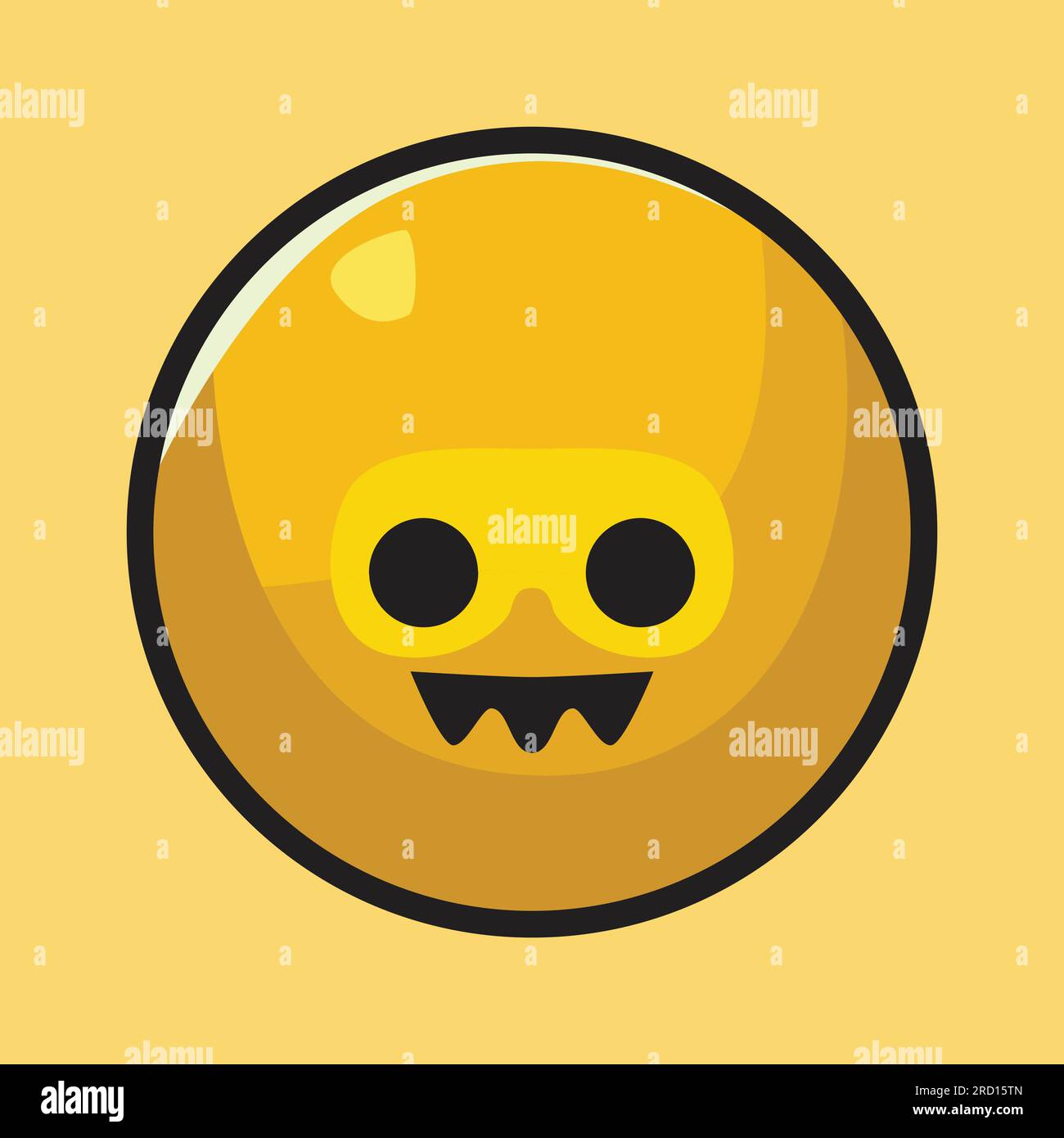Creepy Cartoon Vector Design Danger Avatar Expression Stock Vector