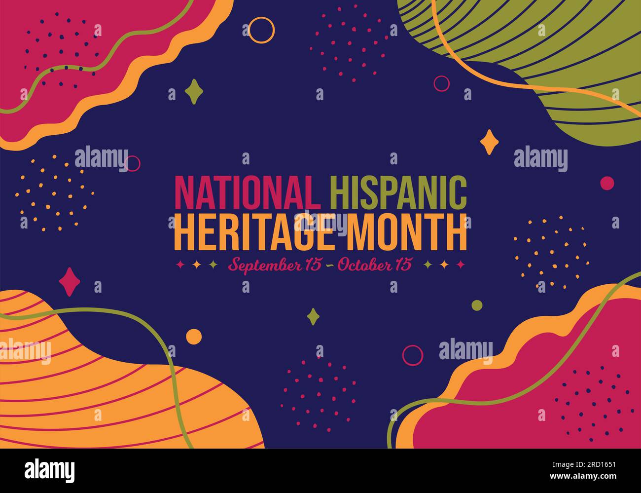 National Hispanic Heritage Month Memphis concept Background. September ...