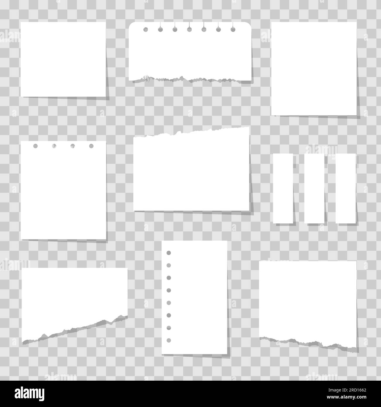 Paper scraps. Paper sheet vector set. Scraps of paper. Sheets for notes ...