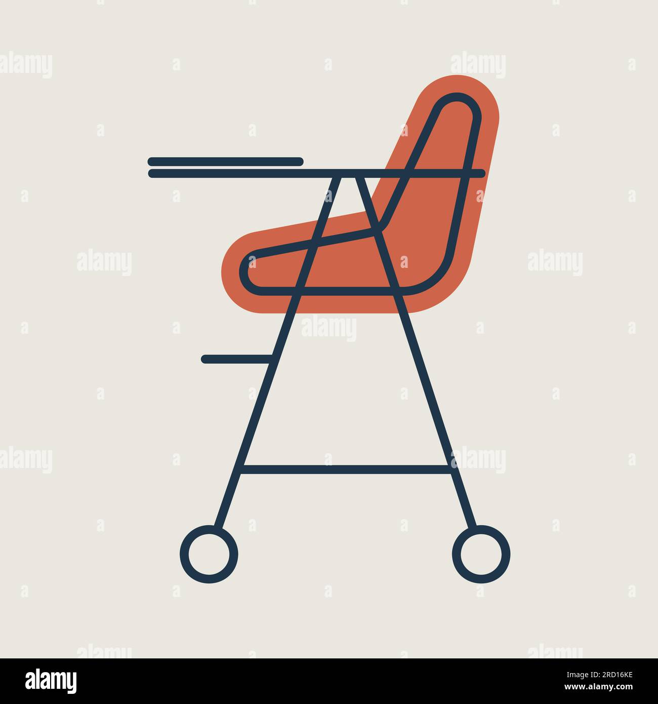 Baby chair vector isolated icon. Graph symbol for children and newborn ...