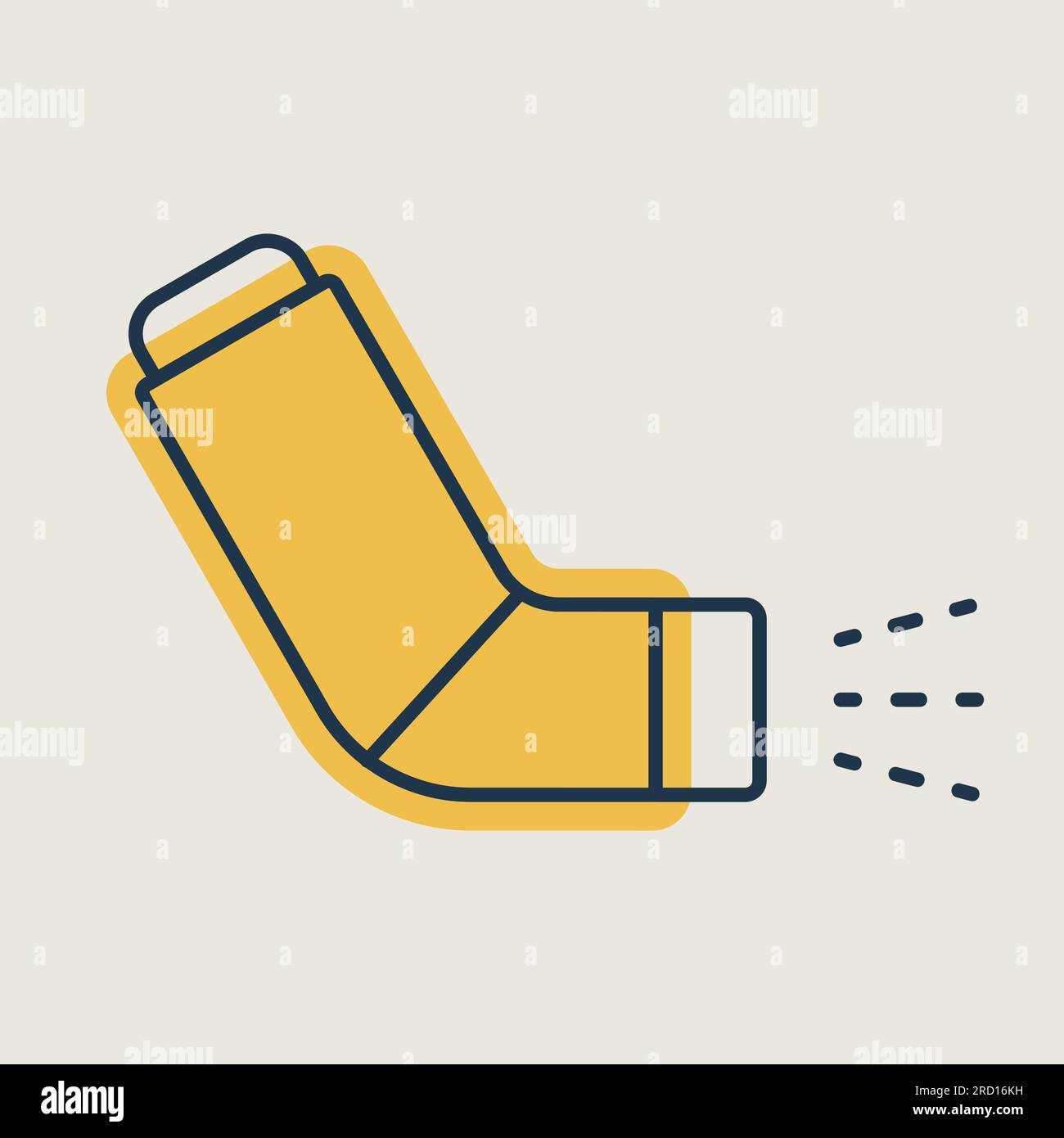 Asthma inhaler vector isolated icon. Medicine and healthcare, medical ...