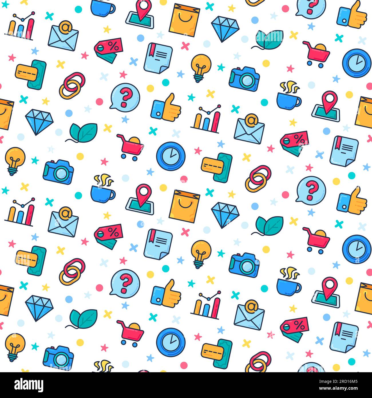 Pictogram of business symbols for everyday tasks seamless pattern. Idea ...