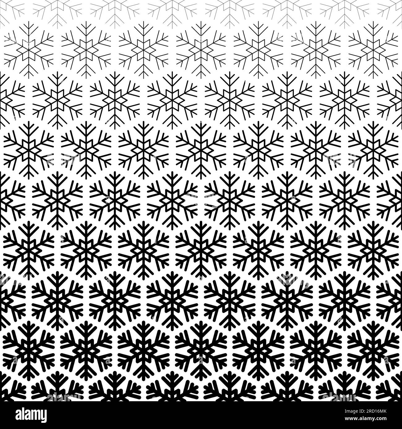 Snowflake seamless pattern. Repeating fades degrade snowflakes background. Repeated fadew ...