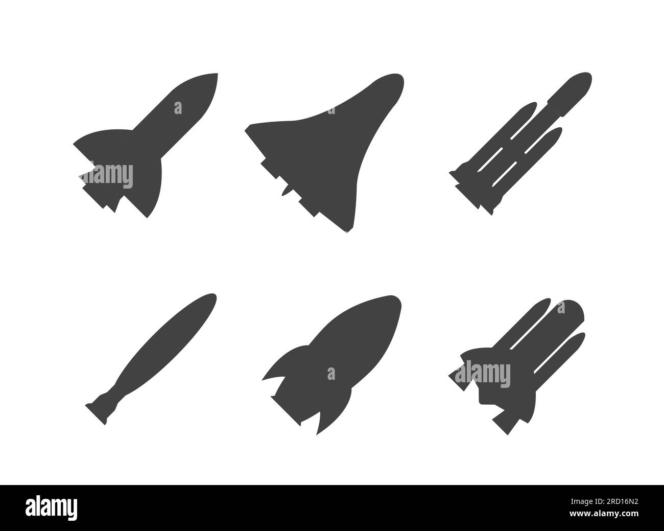 Rocket silhouette illustration astronaut vehicle icon. Rocket launch ...
