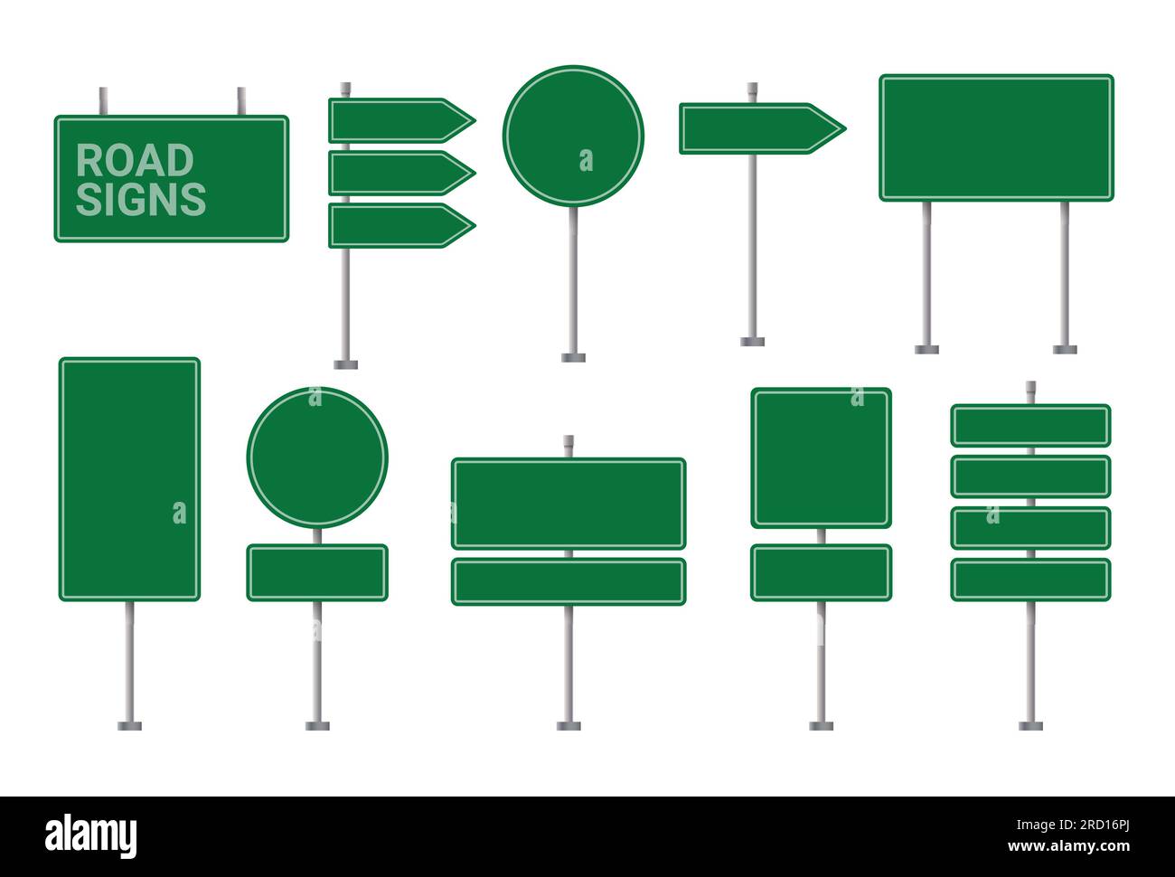 Road street board sign vector isolated. Highway signboard 3d traffic ...