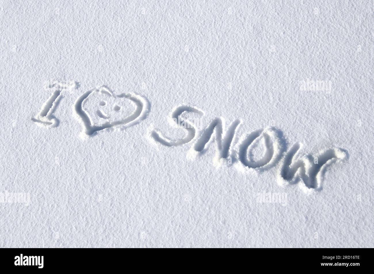 Background image has handwritten message saying "I love snow." Message ...