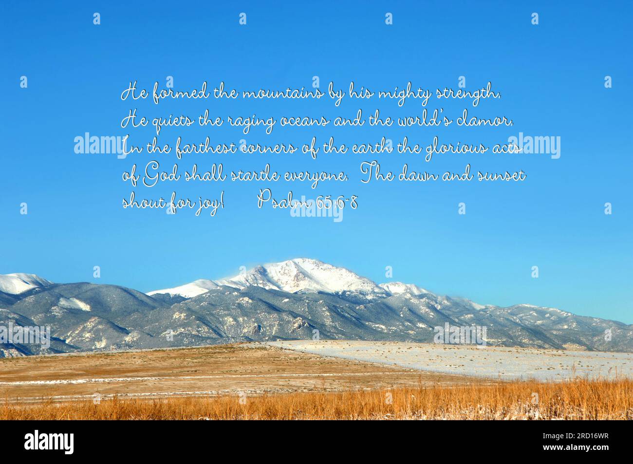Inspirational verse fills background of image of Pike's Peak in the ... Inspirational verse fills background of image of Pike's Peak in the ...