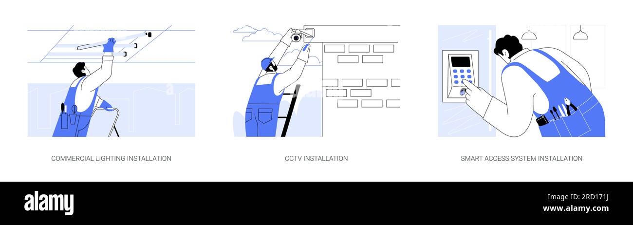 Electrical installations abstract concept vector illustrations Stock ...